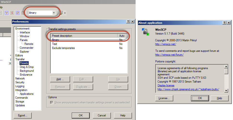 How To Make Binary As Default Transfer Mode Support Forum Winscp